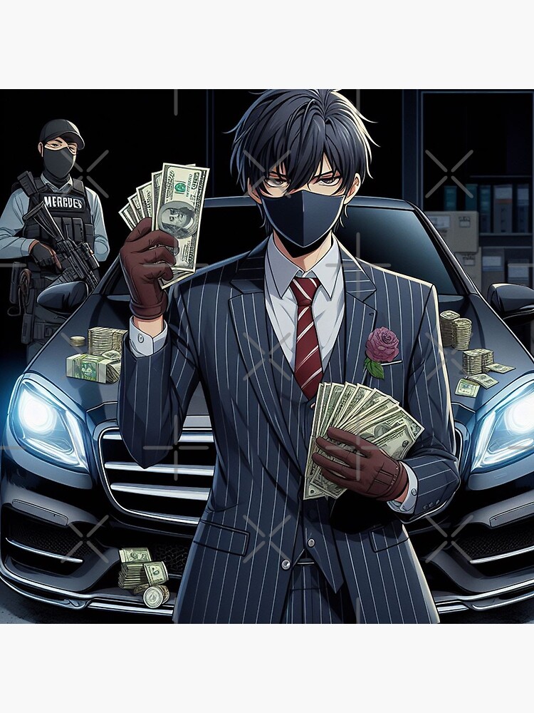 "anime mafia boss " Sticker for Sale by IvanEvetovic | Redbubble