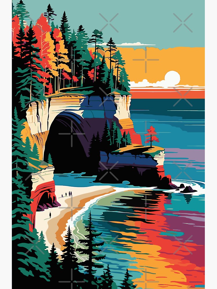 "The Painted Cliffs of Lake Superior: Pictured Rocks" Sticker for Sale ...