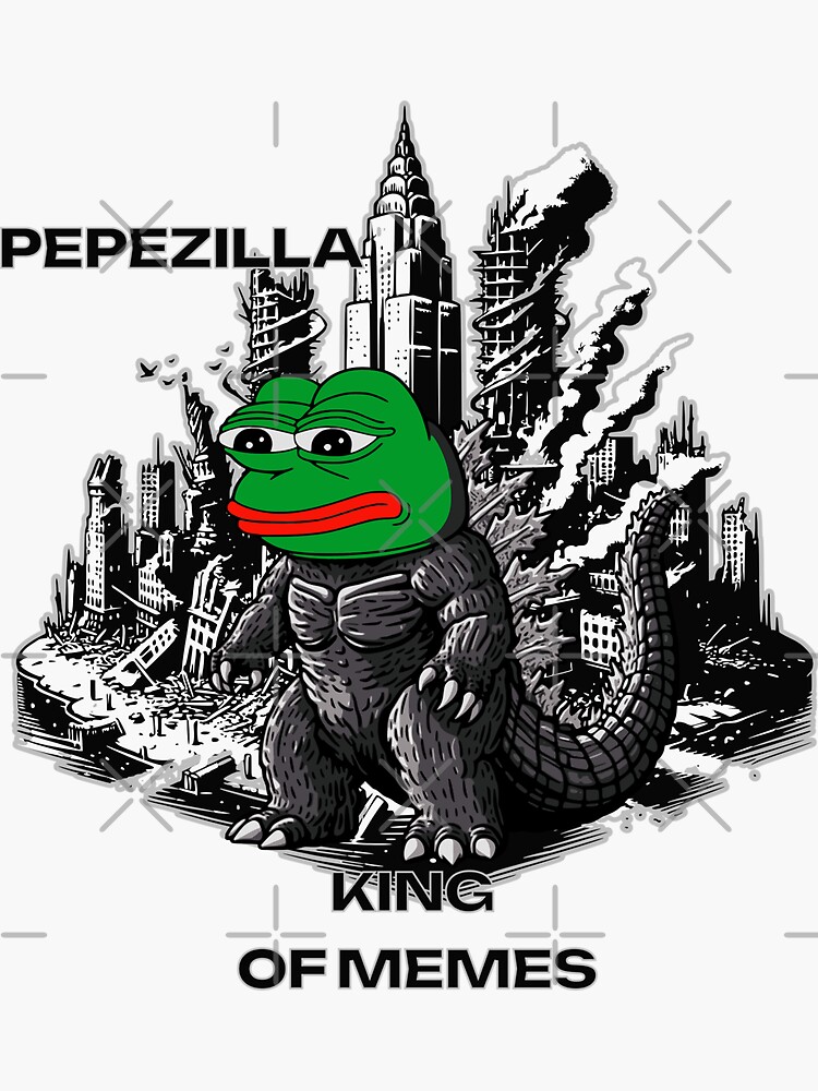 "Pepe Pepezilla Godzilla memes" Sticker for Sale by GalaxyExplorers ...