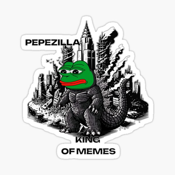 "Pepe Pepezilla Godzilla memes" Sticker for Sale by GalaxyExplorers ...