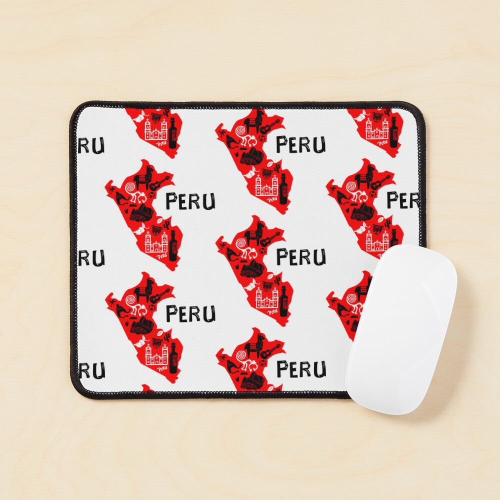 "Map of Peru. With elements of its culture and geography" Sticker for ...