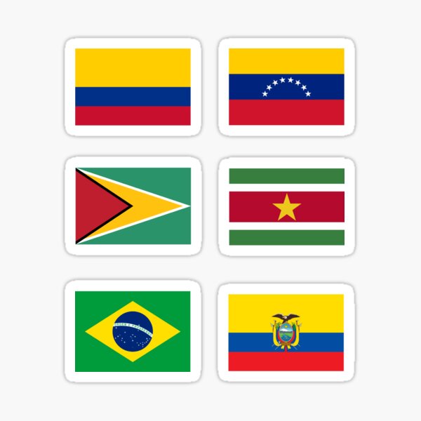 "South America Country flags pack of 6 no.1" Sticker for Sale by ...