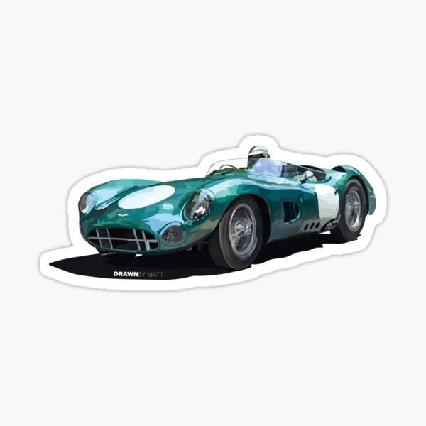 "Aston Martin DBR1 Drawing" Sticker for Sale by DrawnByMatt | Redbubble