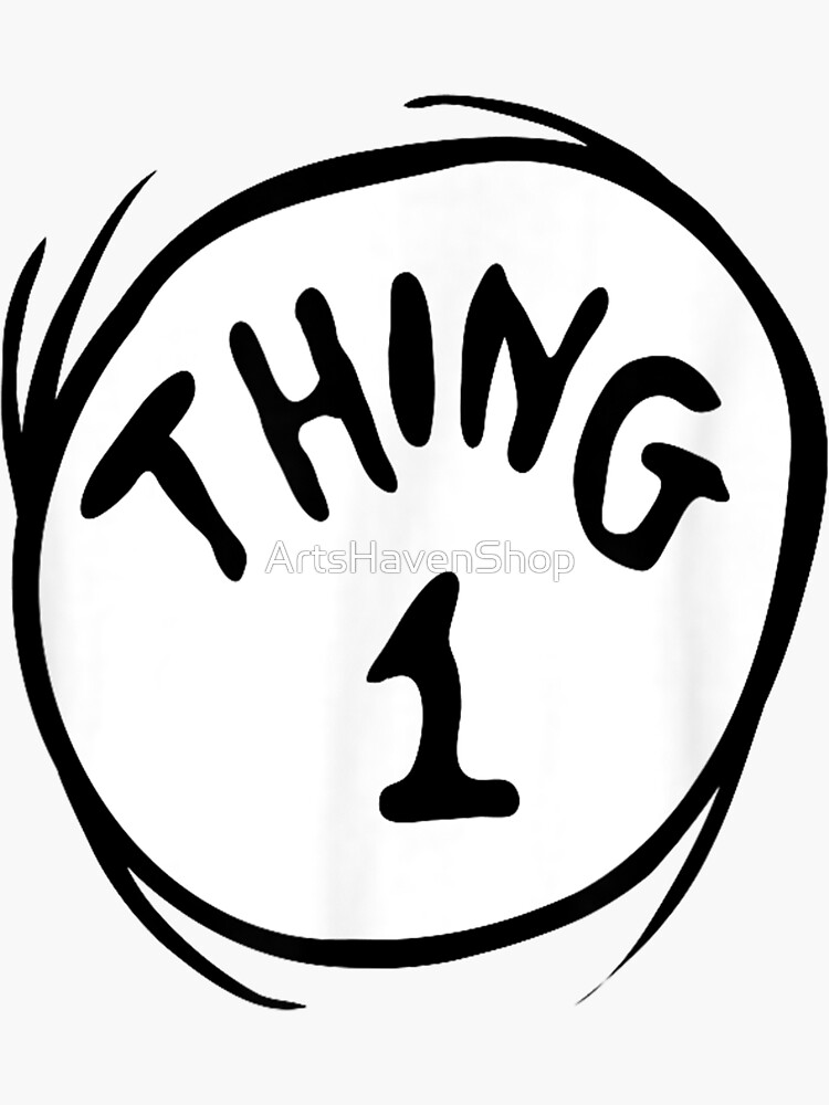 Dr Seuss Thing Logo Thing 1 Thing 2 Bookmark Dr. Seuss Craft Artsy