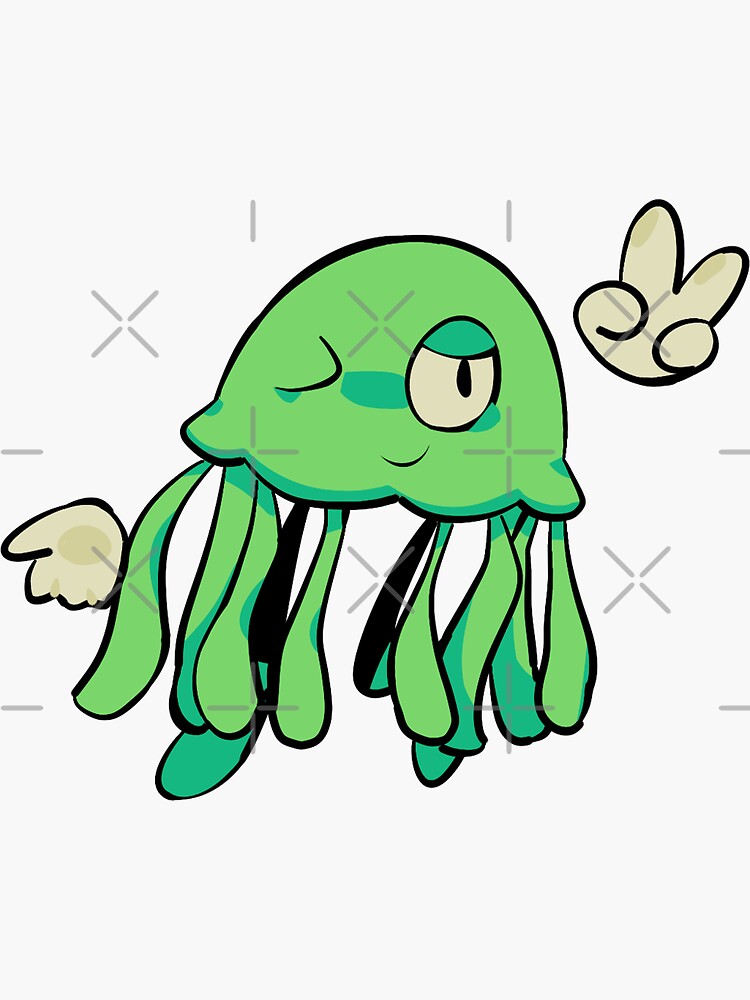 "Kinitopet jade the jellyfish " Sticker for Sale by Gafyndii | Redbubble