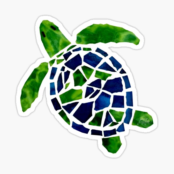 "Turtle Mosaic Cutout" Sticker for Sale by janmarvin | Redbubble