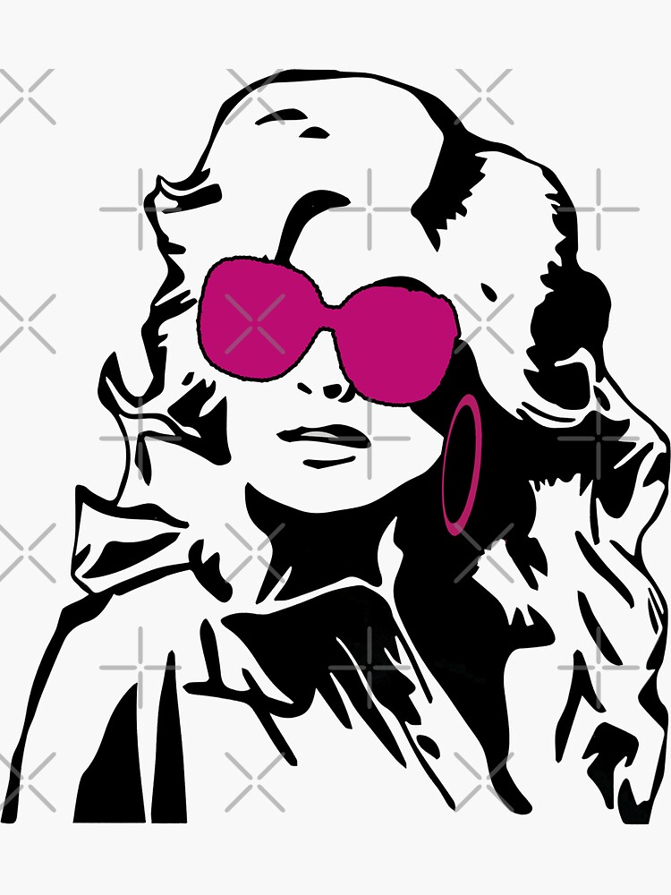"Dolly Parton Sunnies Outline " Sticker for Sale by baranskini | Redbubble