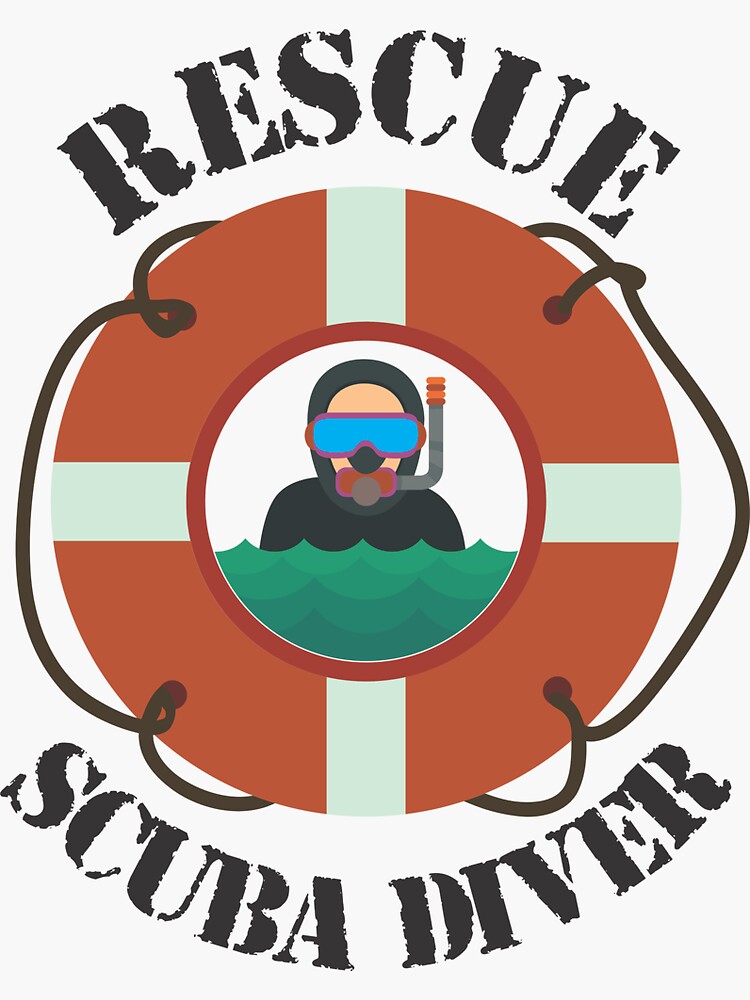 "Rescue Scuba Diver" Sticker for Sale by CreativeStrike | Redbubble