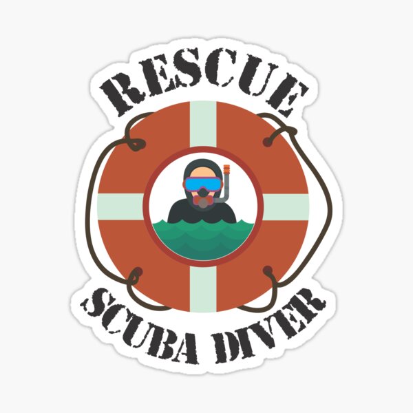 "Rescue Scuba Diver" Sticker for Sale by CreativeStrike | Redbubble