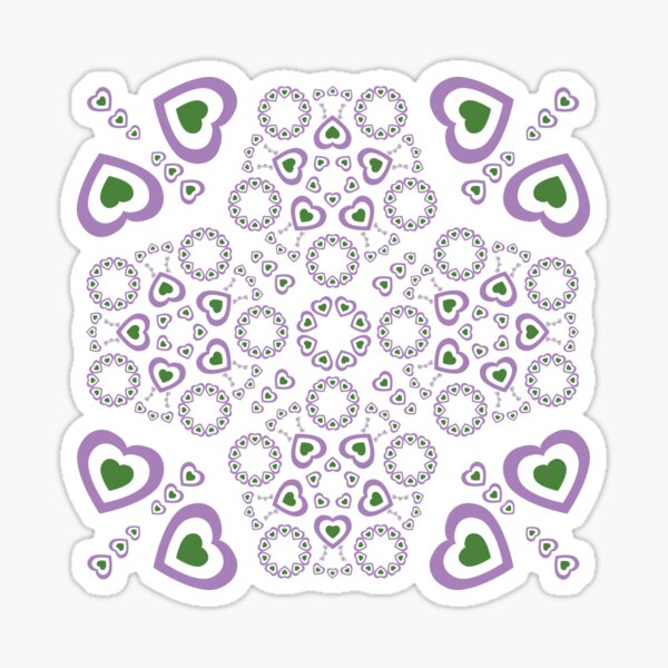 "Genderqueer Pride Heart Pattern (white background)" Sticker by ...