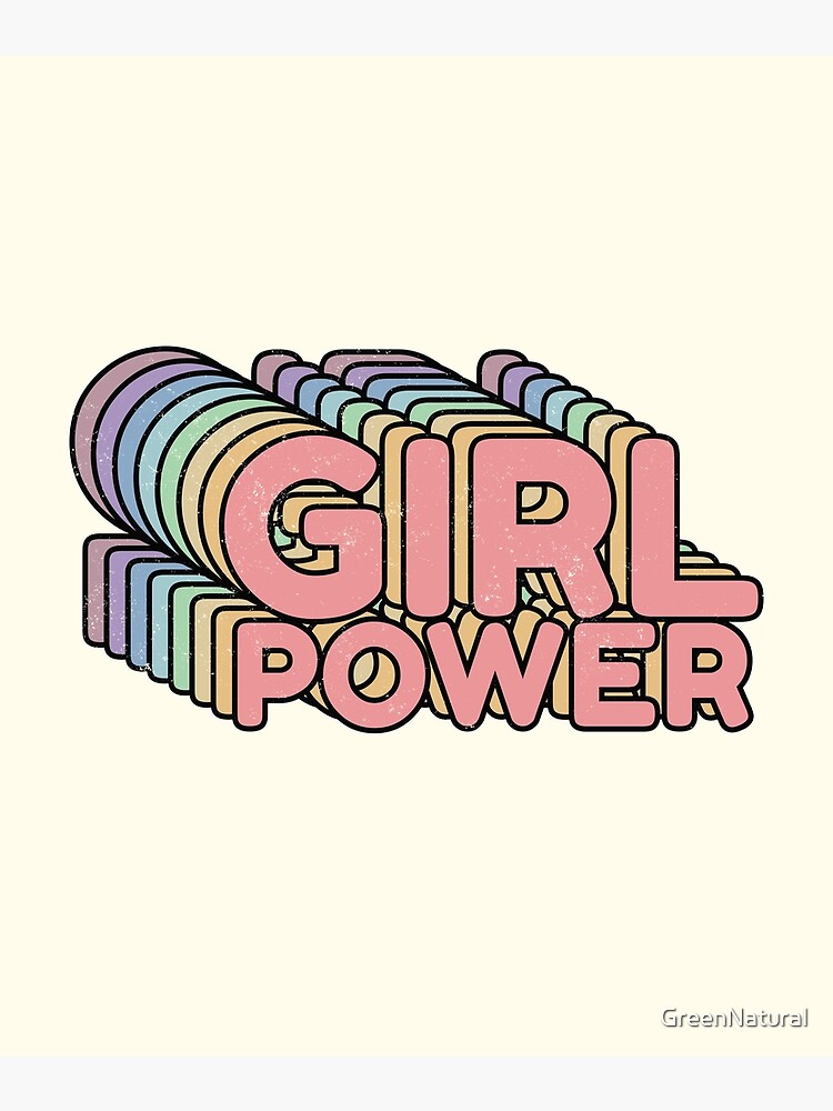 "GRL PWR - Girl Power cool Vintage distressed typography design 70s 80s ...