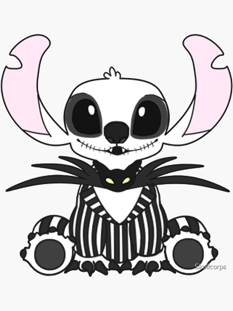 "Stitch as Jack Skellington" Sticker for Sale by Skullcorps | Redbubble