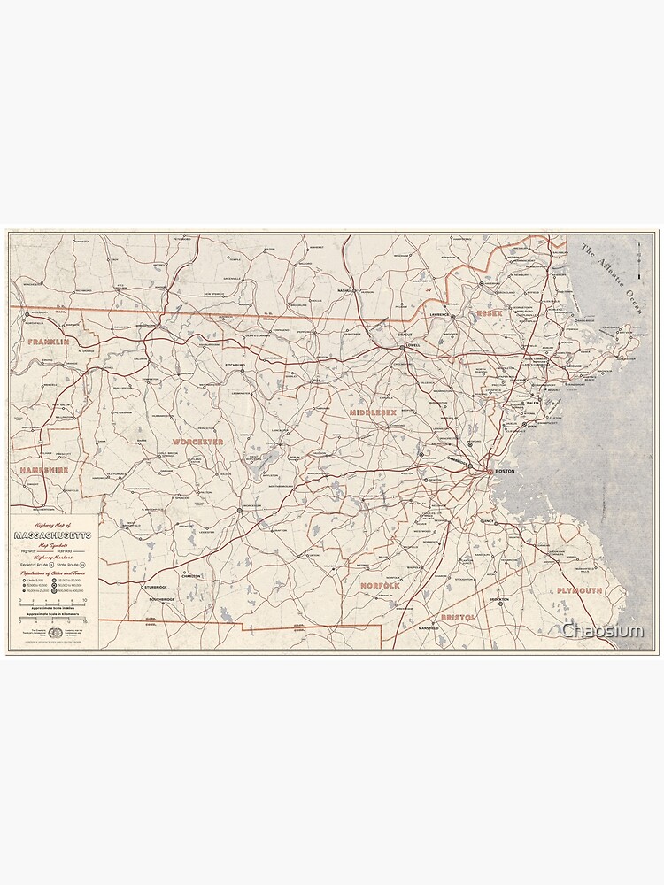 "Call of Cthulhu: Arkham - Massachusetts Map" Poster for Sale by ...