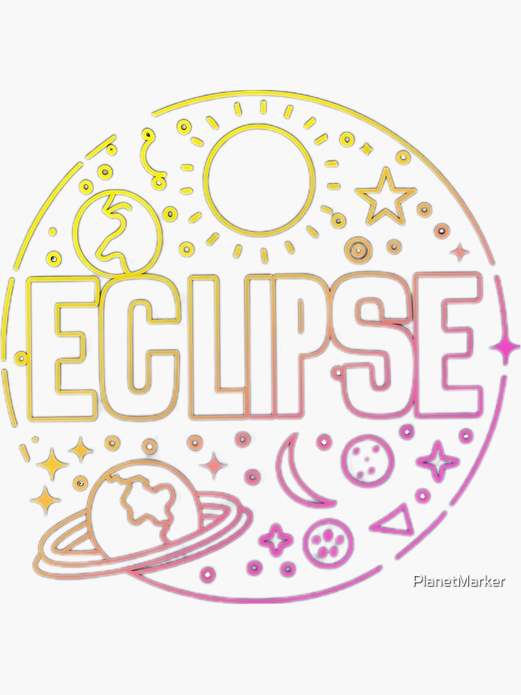 "Vibrant Solar Eclipse" Sticker for Sale by PlanetMarker | Redbubble