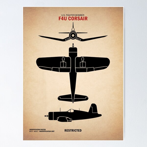 "WW2 F4U Corsair Identification" Poster for Sale by rogue-design ...