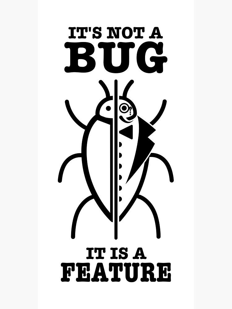 "BUG vs FEATURE Dev Meme" Sticker for Sale by maxyegorov | Redbubble