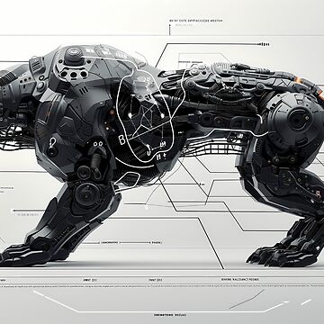 "Mechanical Predator Blueprint" Sticker for Sale by Asymoney | Redbubble