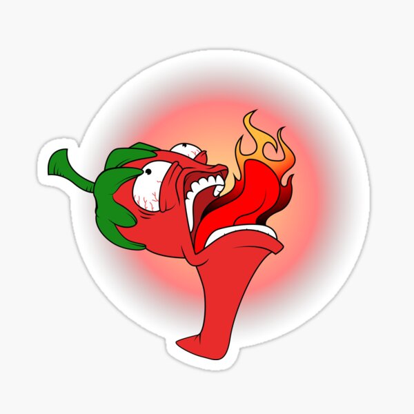 "Chilli Pepper Breathing Fire" Sticker for Sale by kieranight | Redbubble