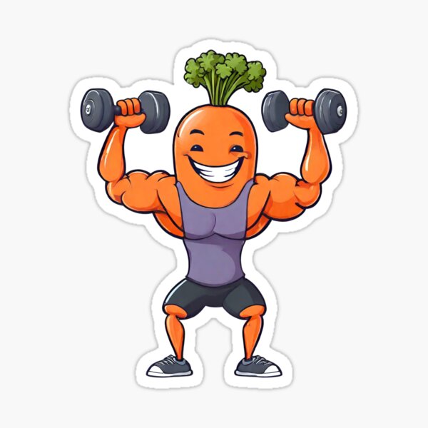 "Gym Carrot Gym Plant Based Gains" Sticker by Amzg-Designs | Redbubble