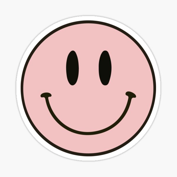 "pink happy face" Sticker by ninabynina | Redbubble