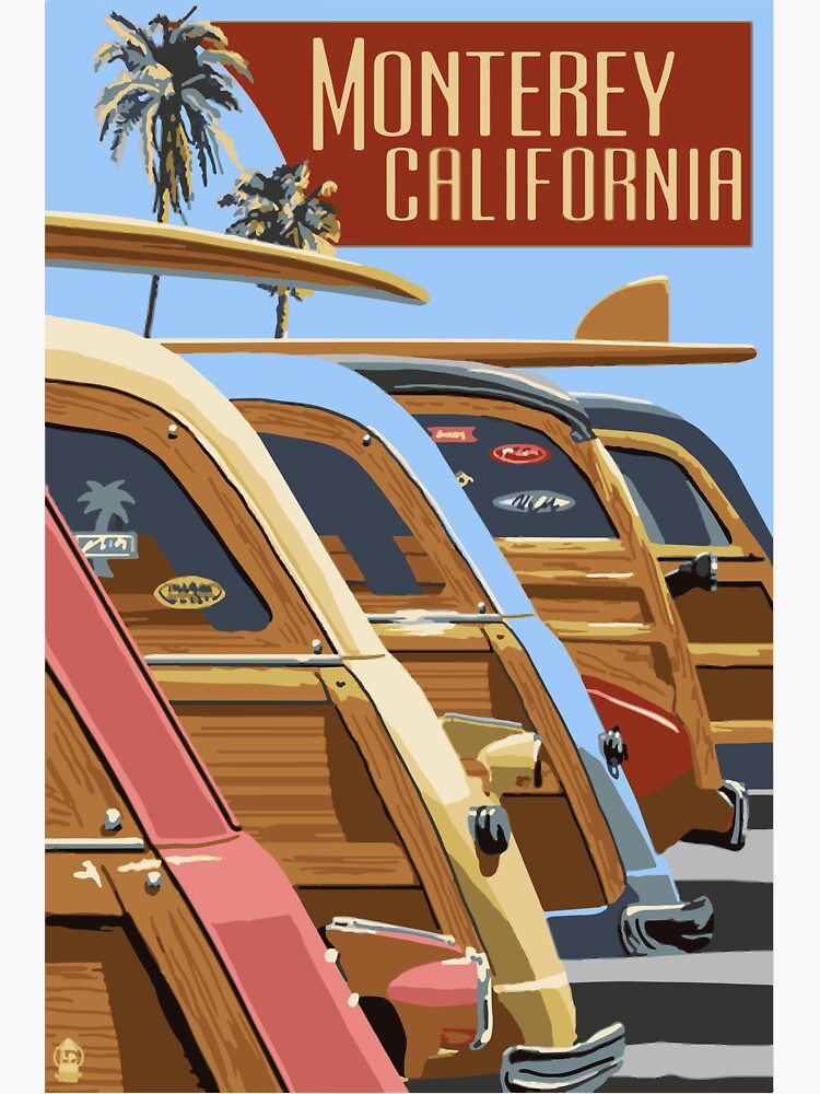 "MONTEREY CALIFORNIA" Sticker for Sale by Gsalvador | Redbubble