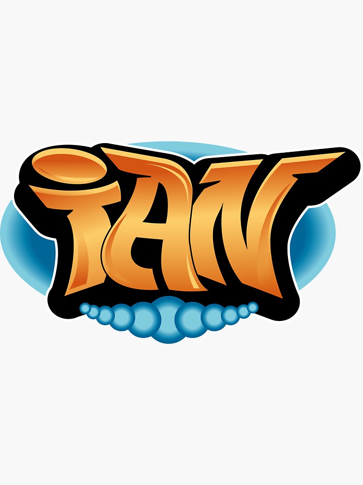 "Ian name graffiti style" Sticker for Sale by 0ut0fSpace | Redbubble