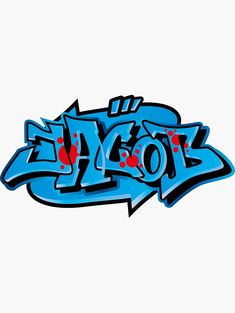 "Jacob name graffiti style" Sticker for Sale by 0ut0fSpace | Redbubble