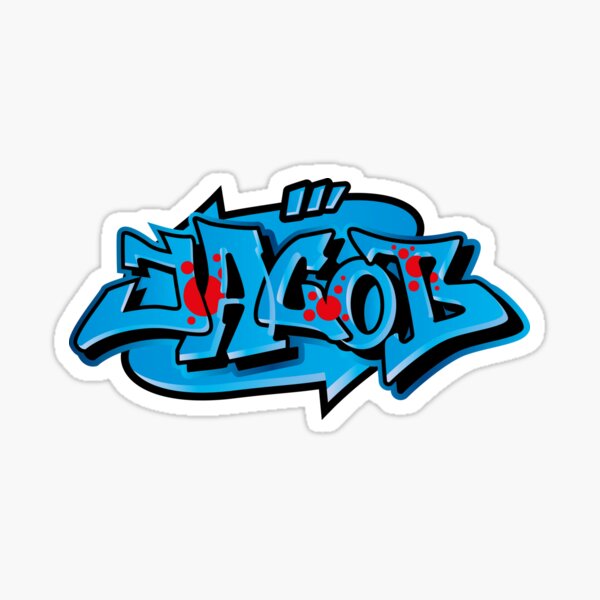 "Jacob name graffiti style" Sticker for Sale by 0ut0fSpace | Redbubble