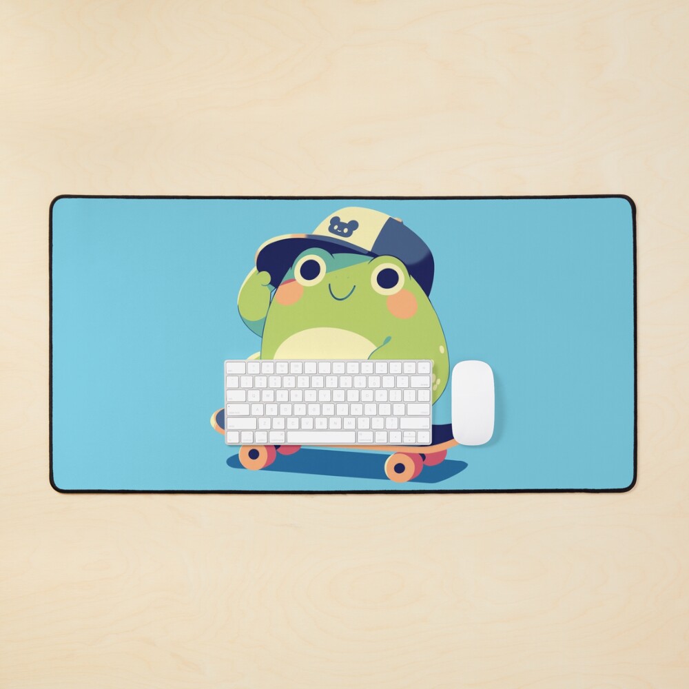 "Cute Kawaii Froggy on a Skateboard Skateboarding Frog " Sticker for ...