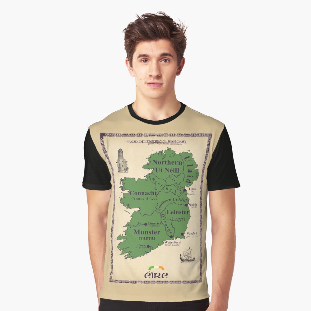 "Ireland Map of Medieval Eire Gaelic Kingdoms and Provinces" Sticker ...