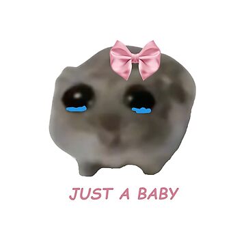 "Sad hamster meme baby" Sticker for Sale by BookishApparell | Redbubble
