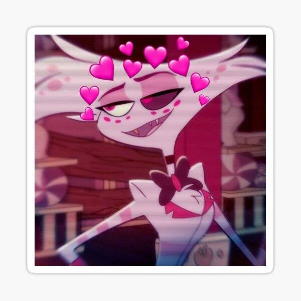 "Heart Emoji Crown / "Snapchat"-like Angel Dust - Hazbin Hotel" Sticker ...