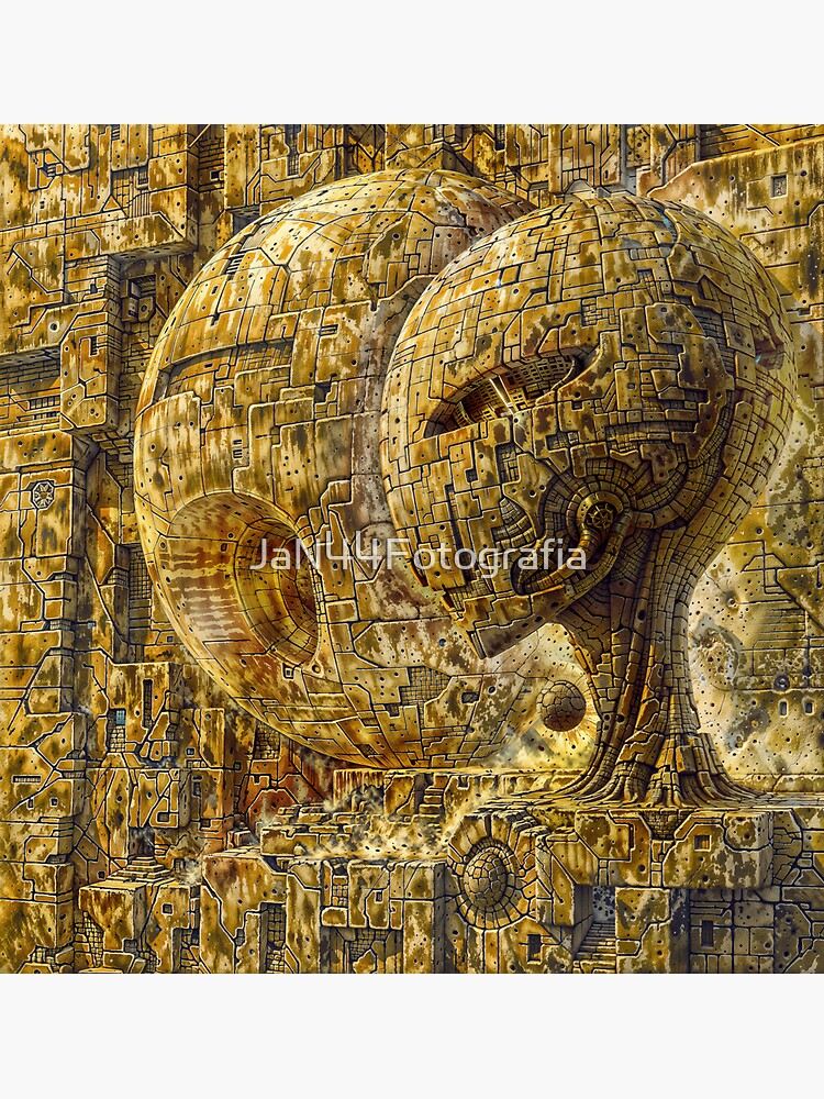 "Golden Labyrinth: A Visual Journey of Abstract Art" Sticker by ...