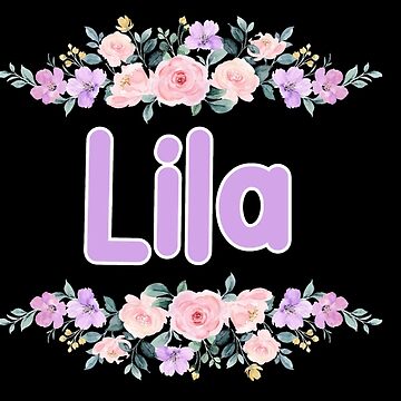 "Purple Flower Lila Name Label (Black)" Sticker for Sale by NormadWorld ...