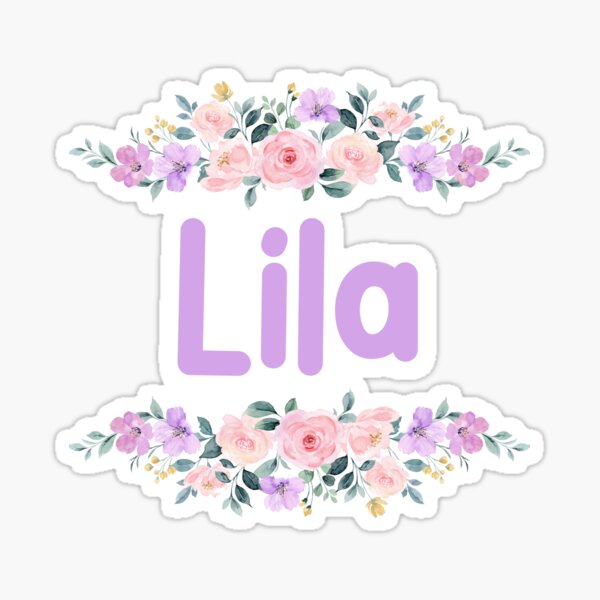 "Purple Flower Lila Name Label (Black)" Sticker for Sale by NormadWorld ...