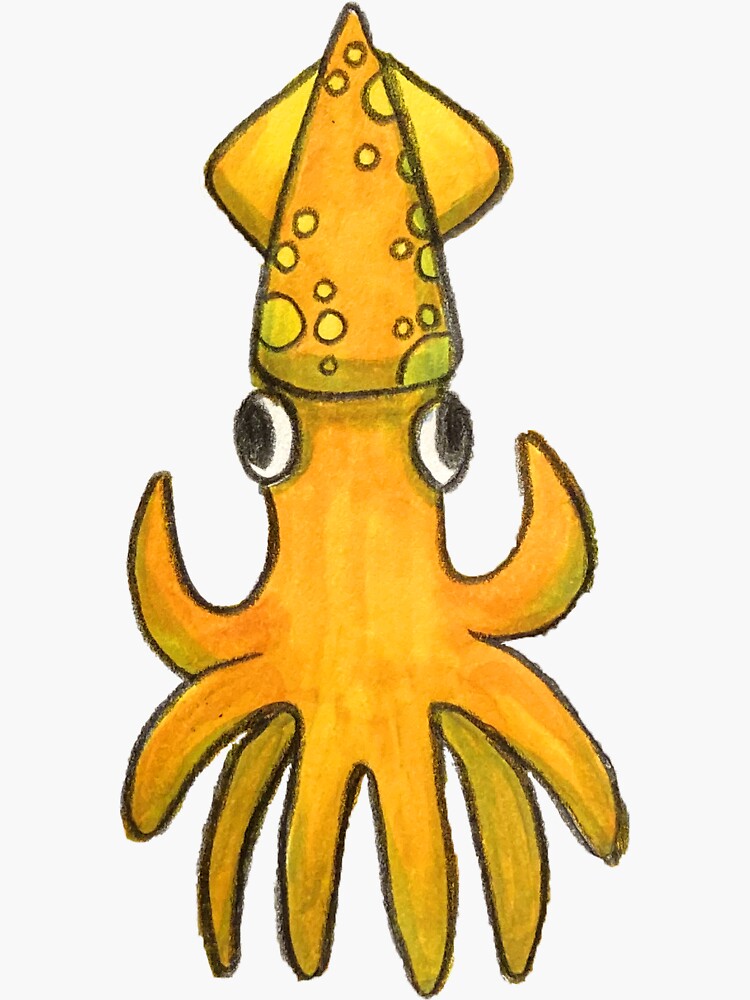 "Squiddy" Sticker for Sale by LucaScribbles | Redbubble