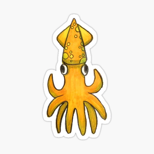 "Squiddy" Sticker for Sale by LucaScribbles | Redbubble