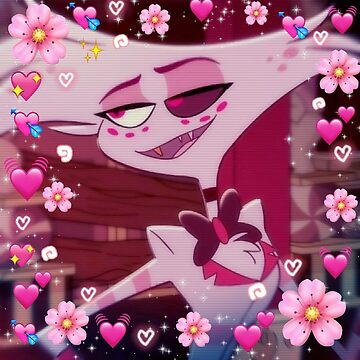 "Pink Emoji Framed Angel Dust - Hazbin Hotel " Sticker for Sale by ...