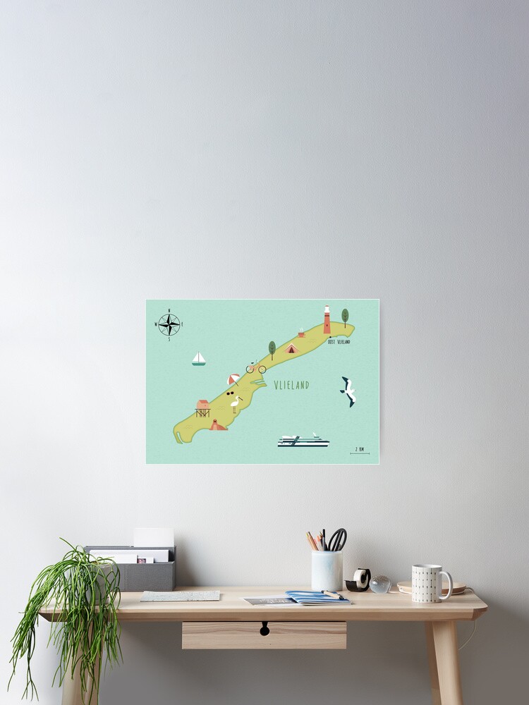 "Illustrated map of Vlieland" Poster for Sale by ymkesinfogr | Redbubble