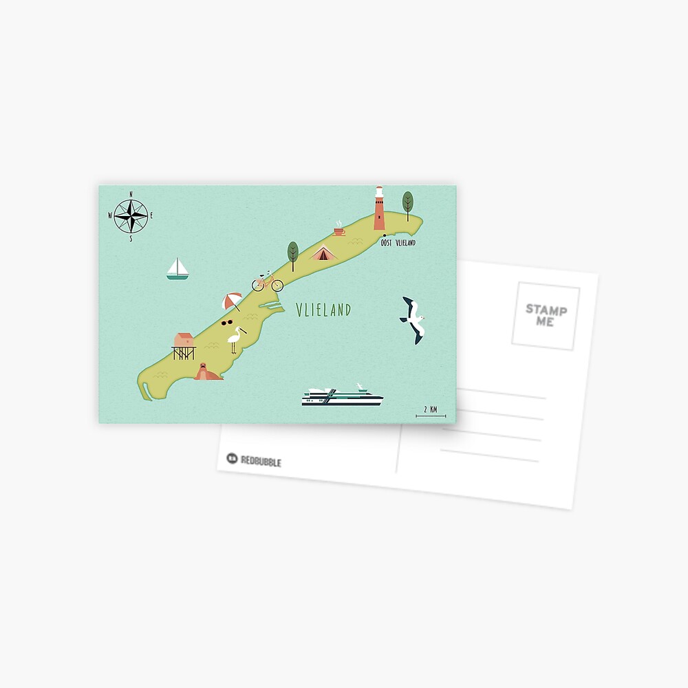 "Illustrated map of Vlieland" Sticker for Sale by ymkesinfogr | Redbubble