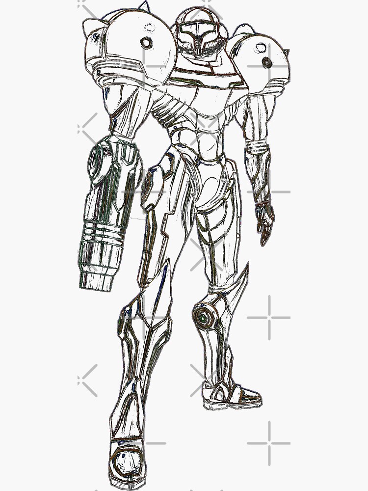 "Samus Aran sketch" Sticker for Sale by silentrebel | Redbubble