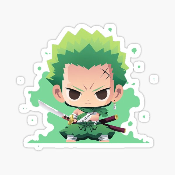 "chibi zoro" Sticker for Sale by skateras | Redbubble