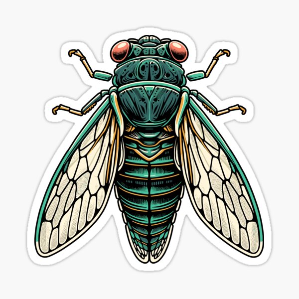 "Cicada Invasion 2024 Reemergence" Sticker for Sale by Huhnerdieb ...