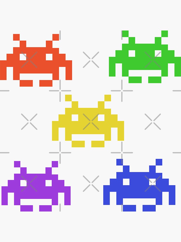 "Space Invaders (Pattern)" Sticker for Sale by Sky-99 | Redbubble