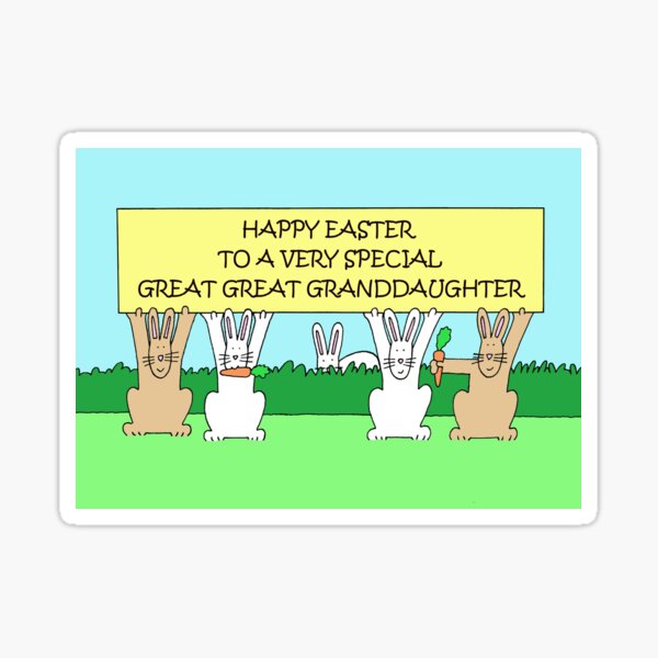 "Happy Easter Great Great Granddaughter Bunnies " Sticker for Sale by ...