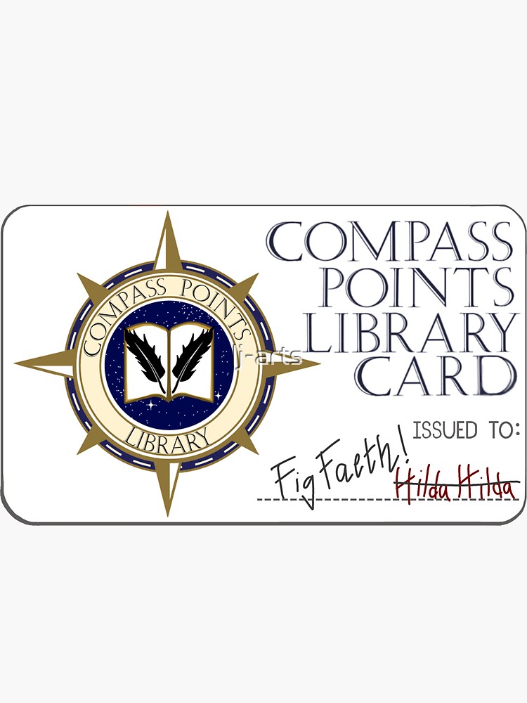 "Dimension 20 Fantasy High Compass Points Library Card Sticker" Sticker ...