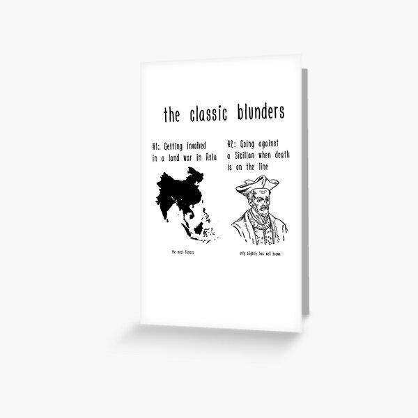 "The Classic Blunders" Greeting Card for Sale by Singing Owl Crafts ...