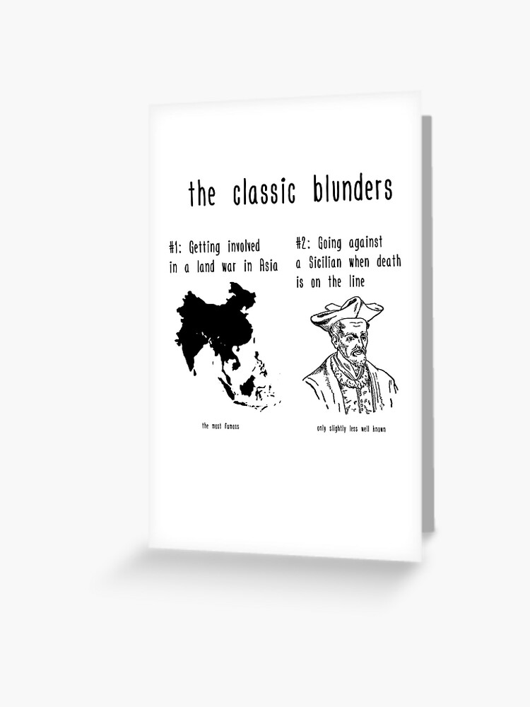 "The Classic Blunders" Greeting Card for Sale by Singing Owl Crafts ...