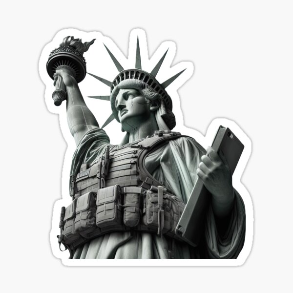 "Armored Statue of Liberty" Sticker for Sale by Xrzysiek | Redbubble