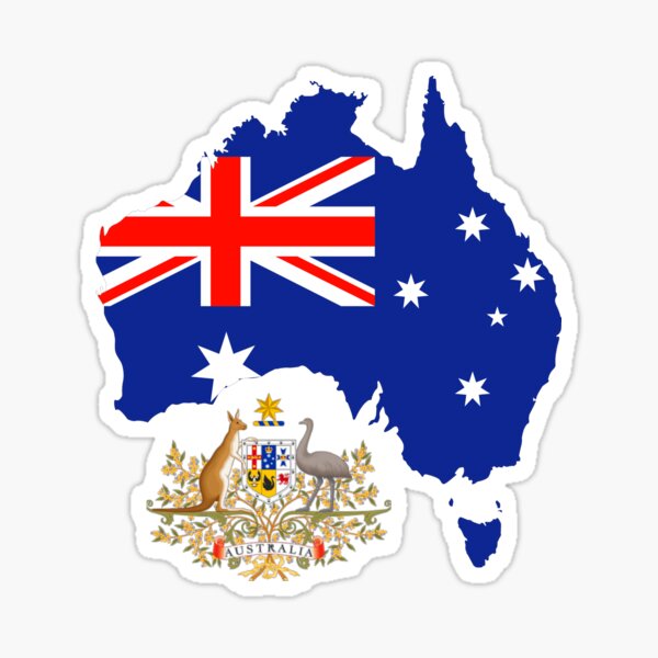 "Australia Flag Map" Sticker for Sale by AnimalsDH305 | Redbubble